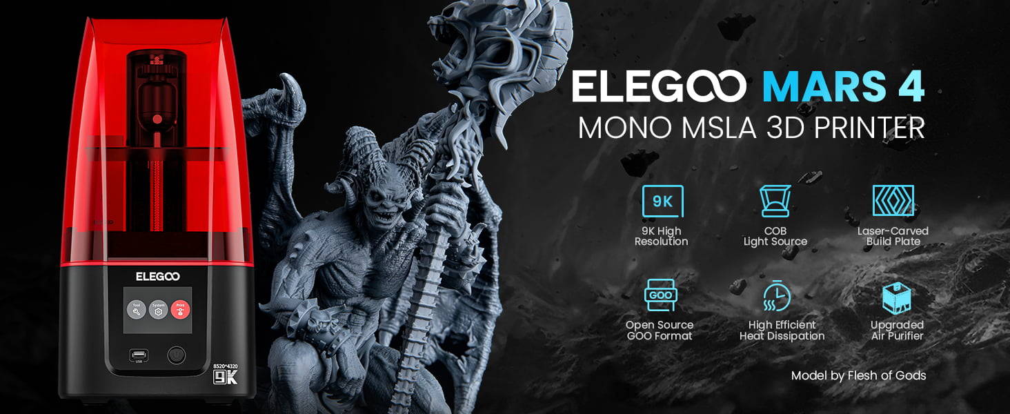 Elegoo Mars 4 - 9K Resin 3D Printer (DISCONTINUED)